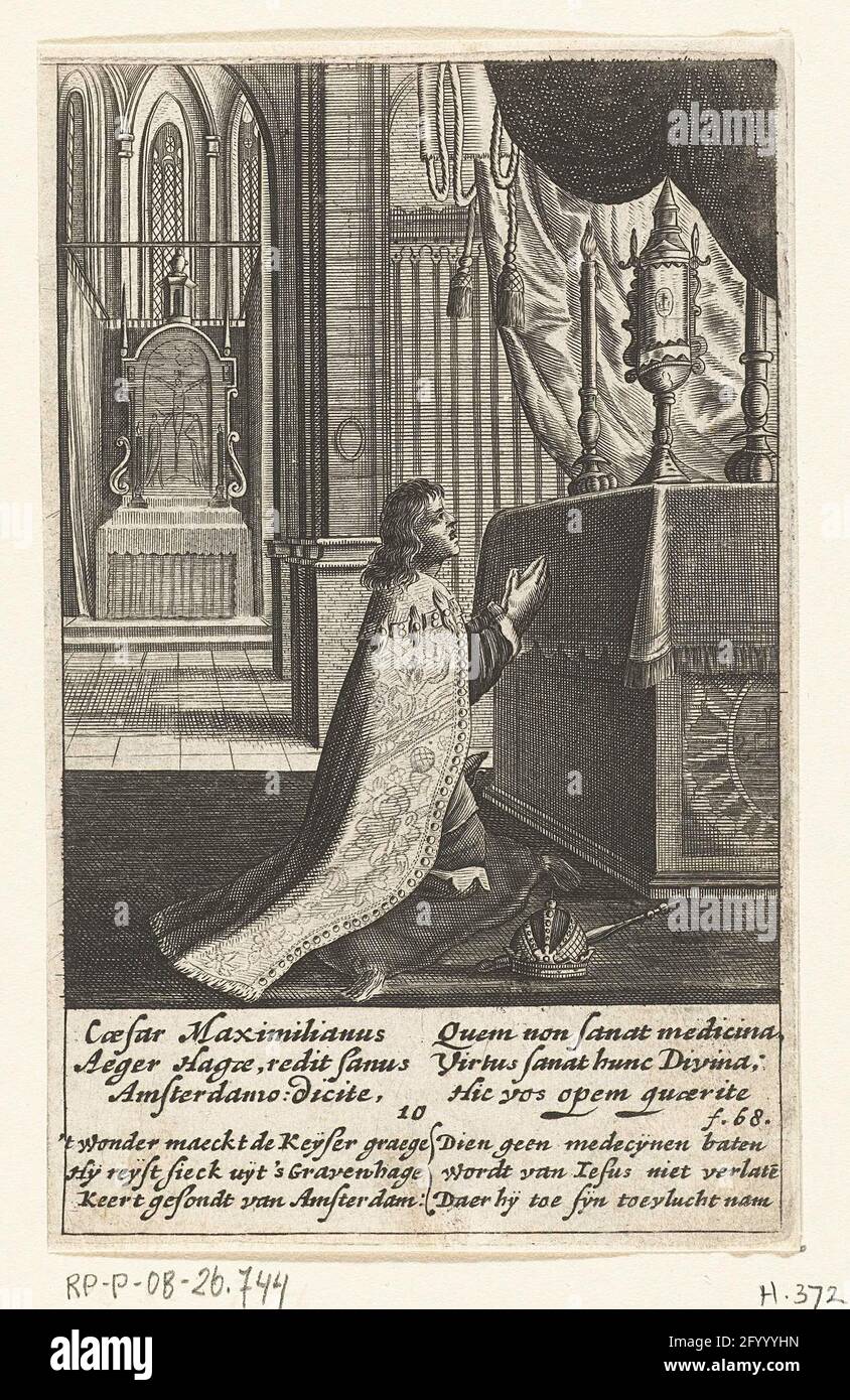 Emperor Maximilian prays for the altar with the host; Miracle from ...