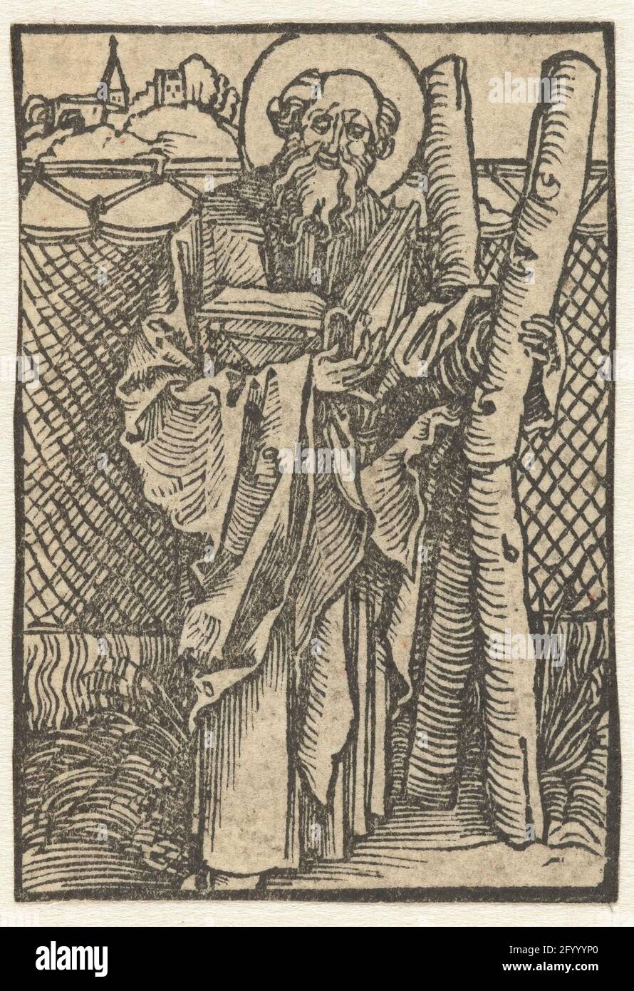 Apostle Andreas. The apostle Andreas with his cross and a book Stock ...