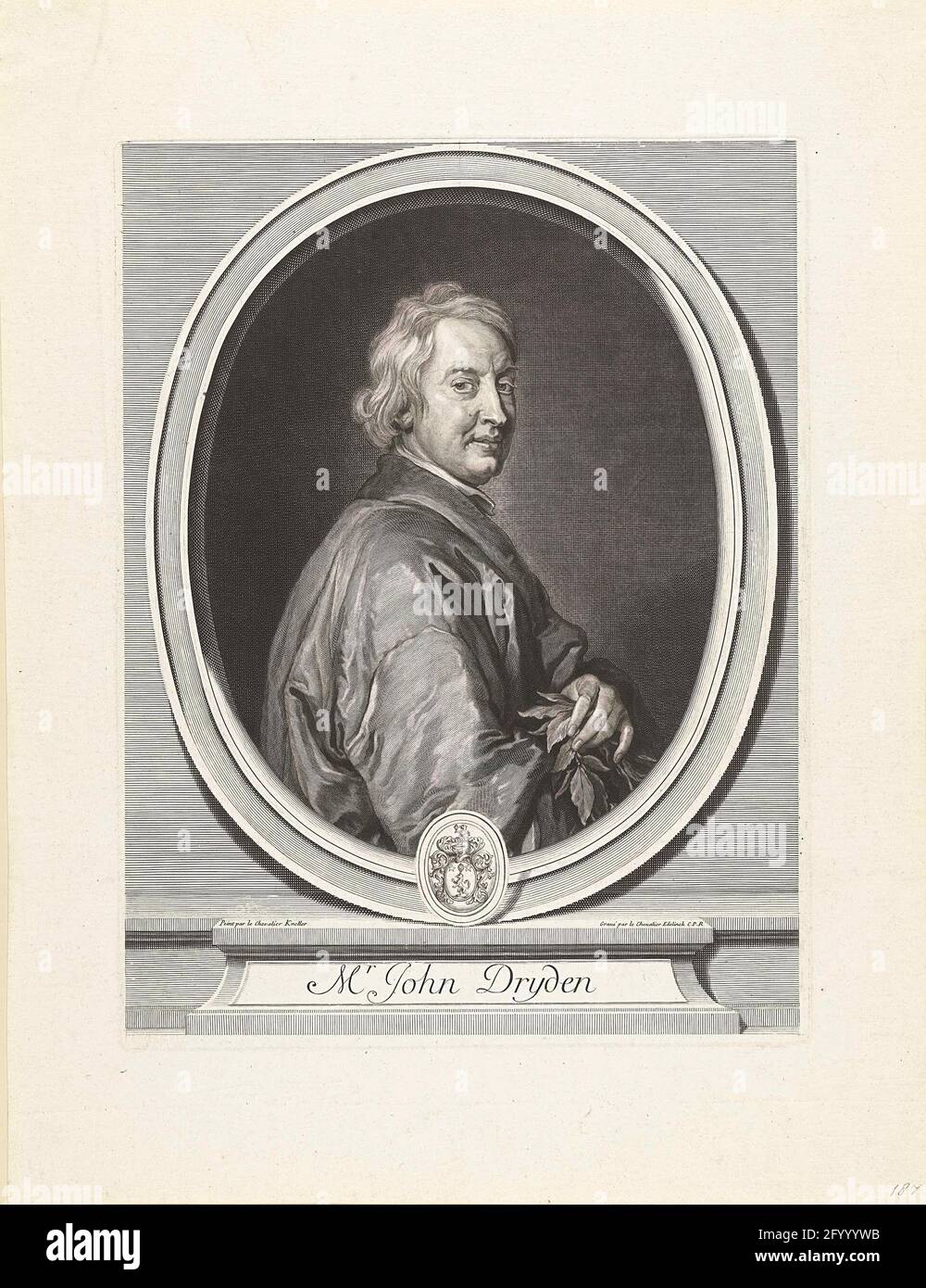 Portrait of John Dryden. Portrait of the English poet (1631-1700 ...