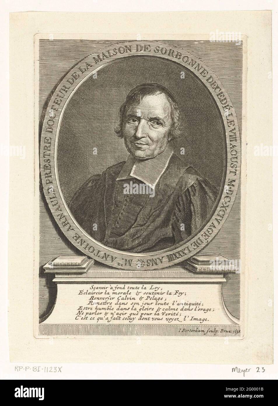 Portrait of professor Theology Antoine Arnauld; Mre. Antoine Arnauld ...