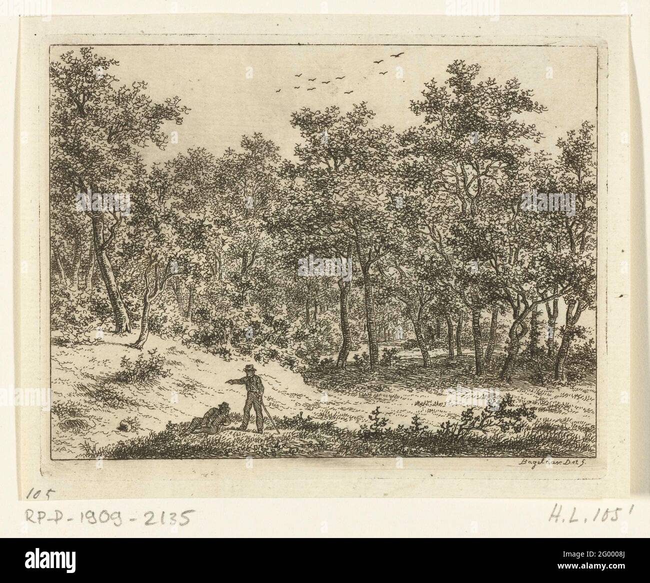 Landscape with a landscape and a standing man Stock Photo - Alamy