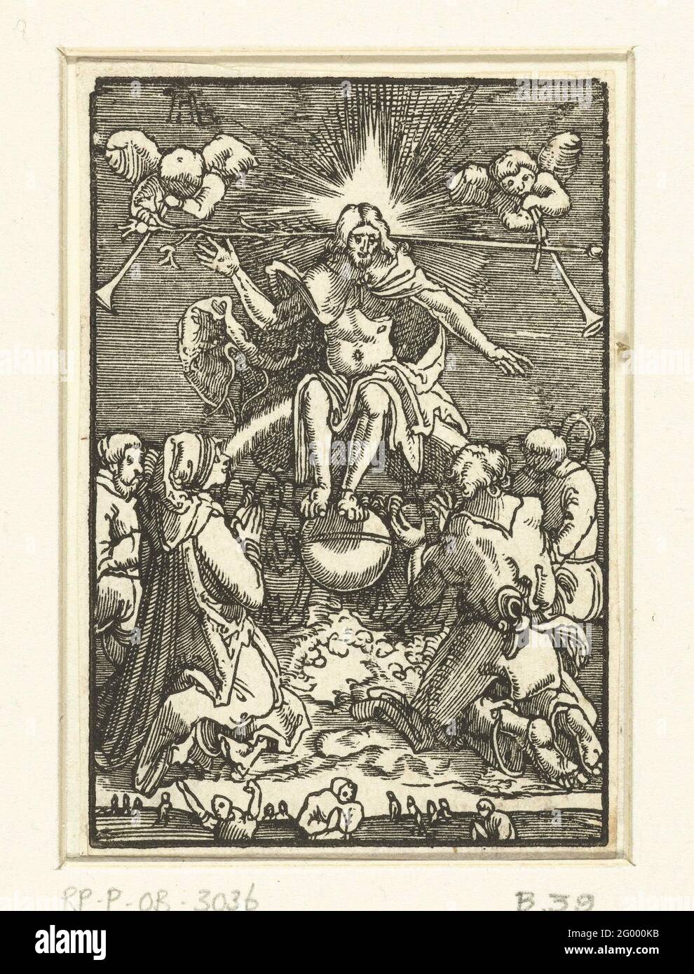 Last judgement; The fall and redemption of humanity. Christ sitting on ...