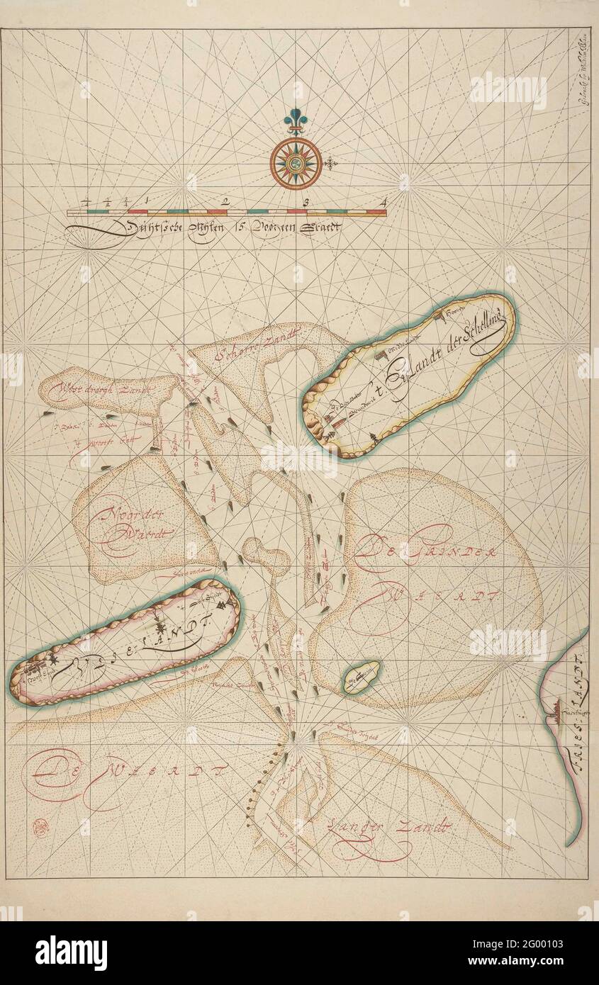 Map of the Vlie. The Islands Terschelling and Vlieland. Right ...
