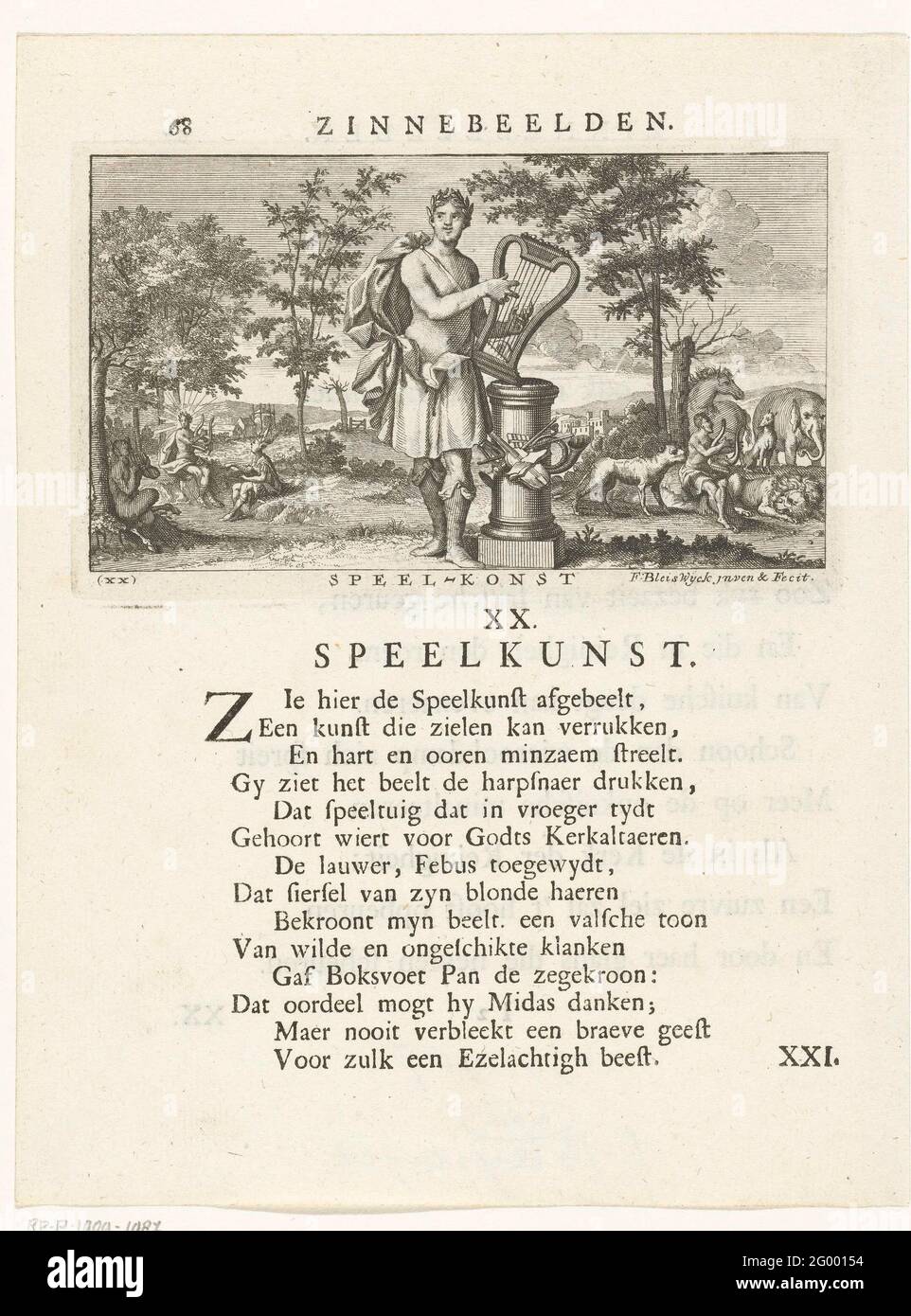 Emblem with allegory on play arrangement; Play-konst. Emblem with ...