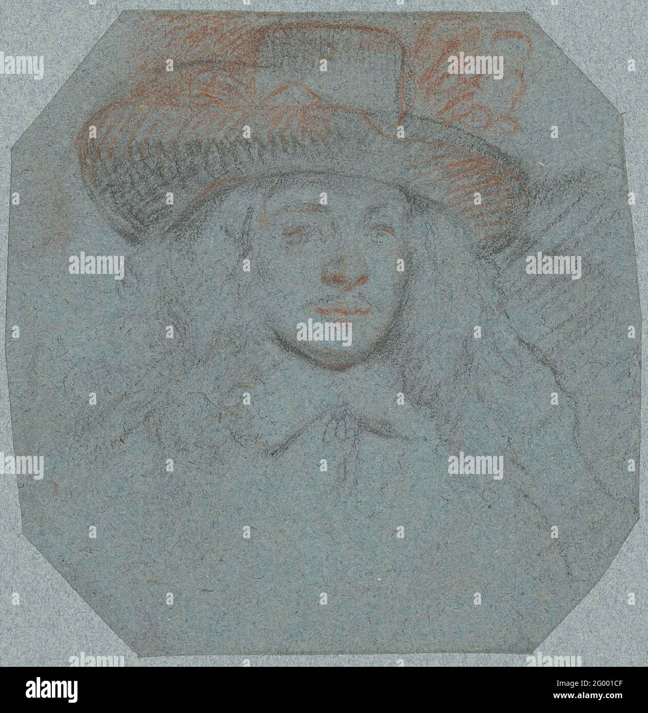 Portetbust of a (Spanish?) Lord with a big hat Stock Photo - Alamy