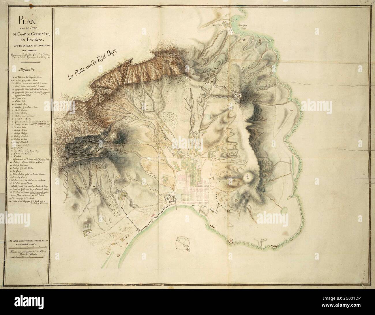 Map of Cape Town and surroundings. The map covers an area, bordered by ...