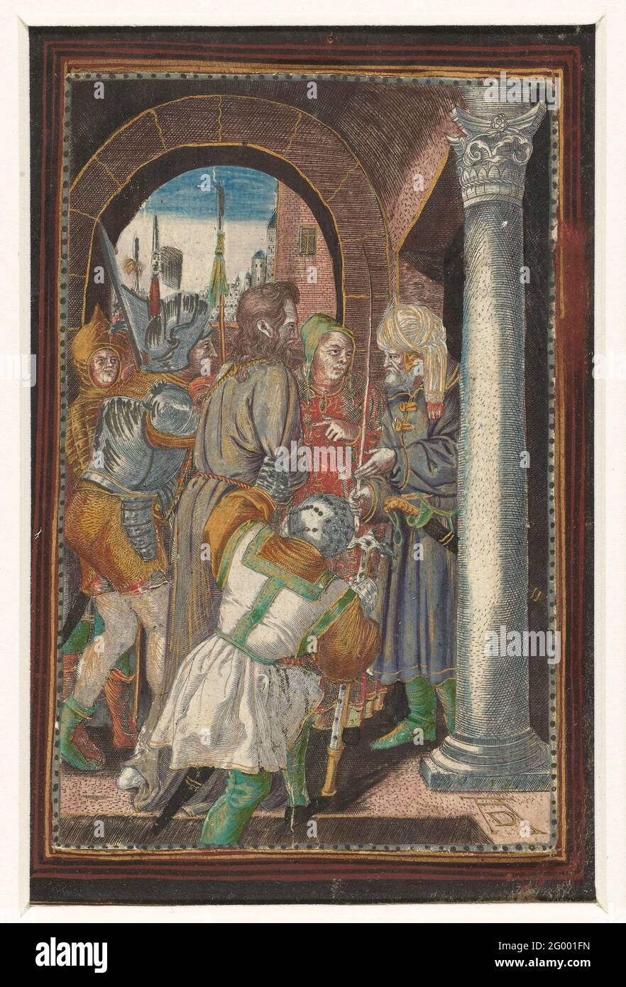 Christ for Pilate; The passion. Christ is brought to a man with a ...
