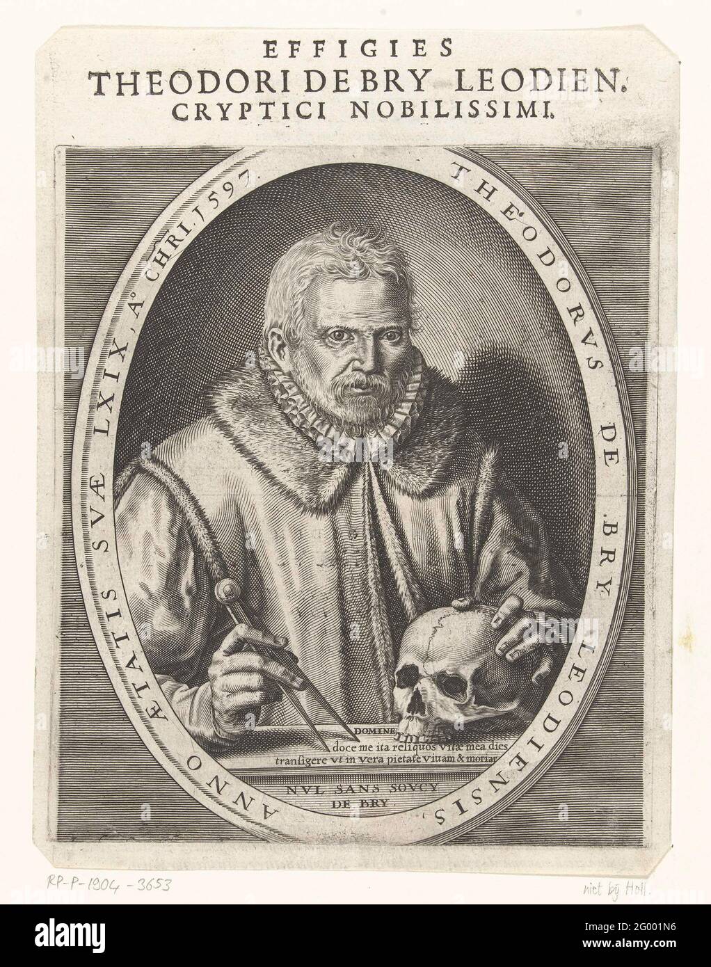 Self-portrait of Theodor de Bry. Self-portrait of Theodor de Bry at the ...