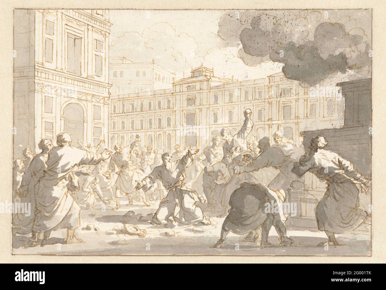 Stoning the Prophet Zechariah. Design for a print Stock Photo - Alamy