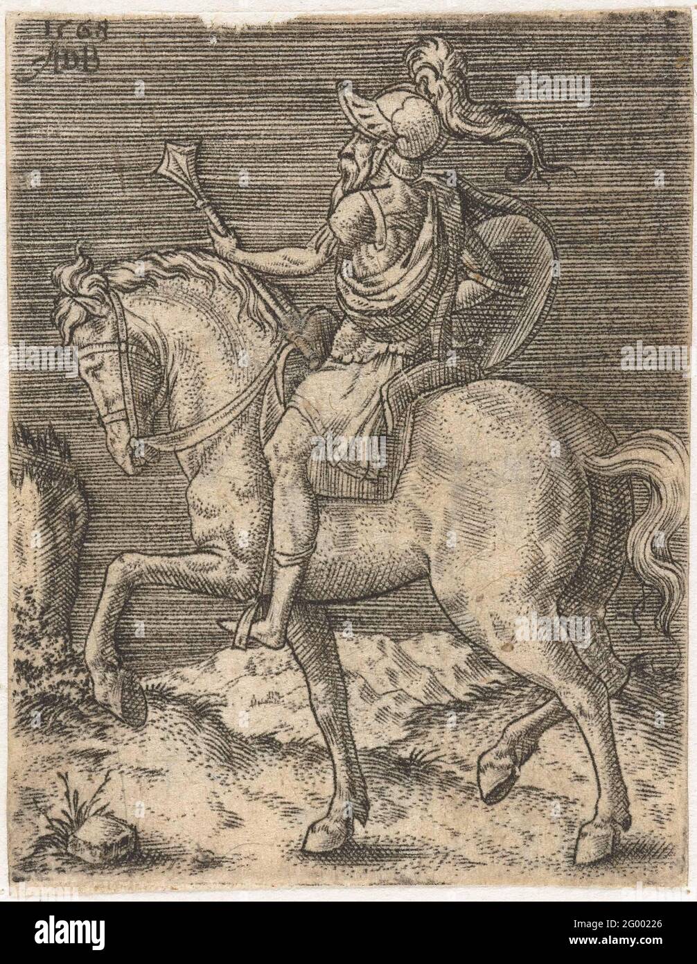 Roman rider on horseback; Roman riders on horseback. A Roman soldier on ...