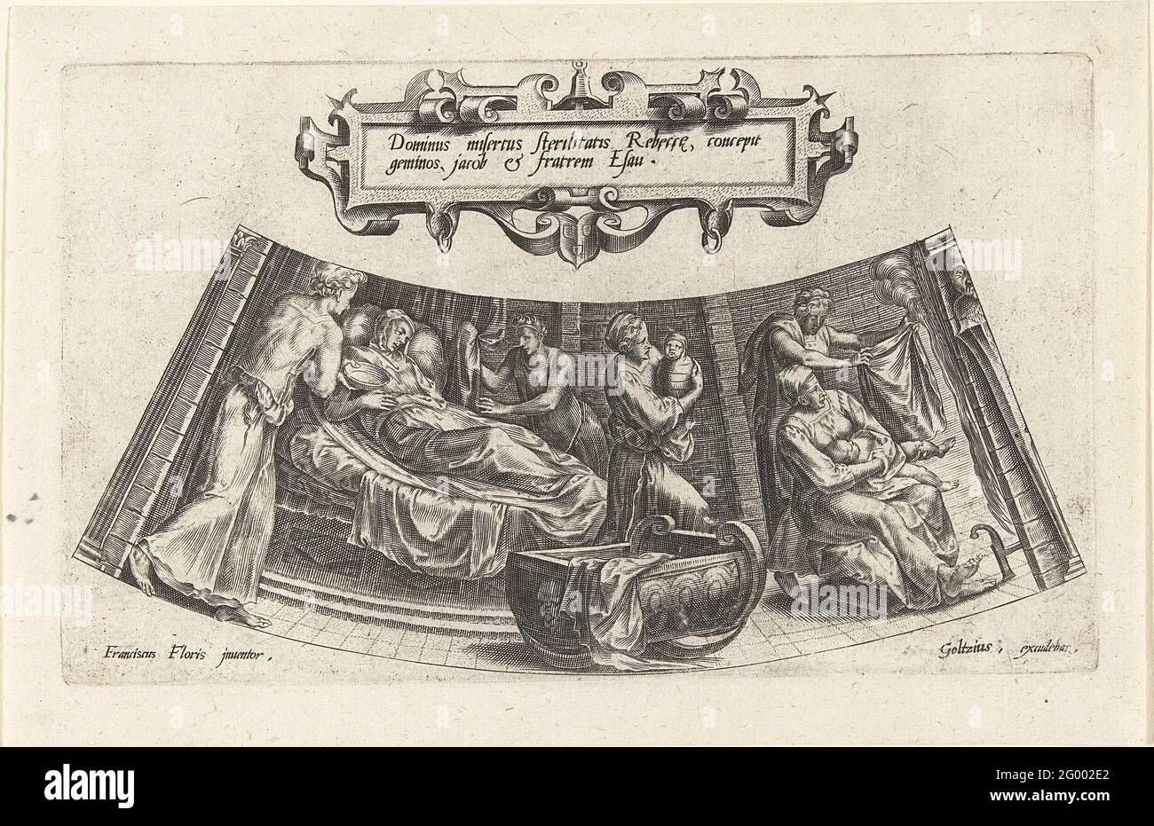 The birth of Jakob and Esau; The history of Jacob. Ornament for ...