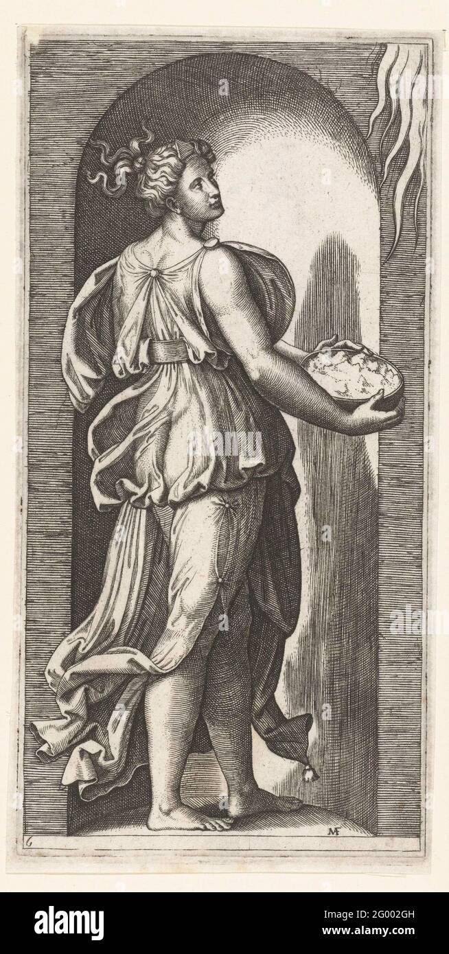 Woman as a personification of hope (SPES) with bread standing in niche ...