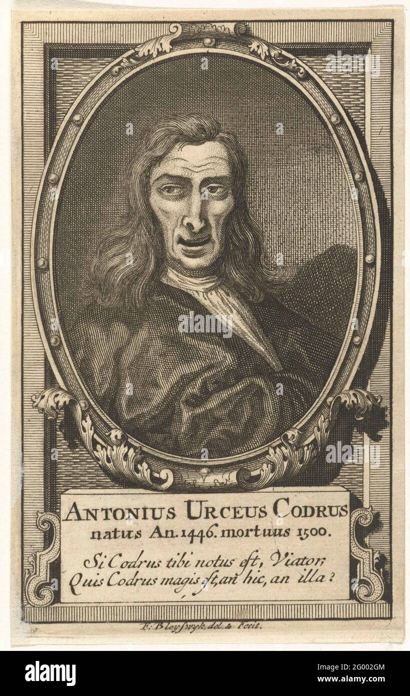Portrait of Antonius Urceus Codrus; Antonius Urceus Codrus Stock Photo ...