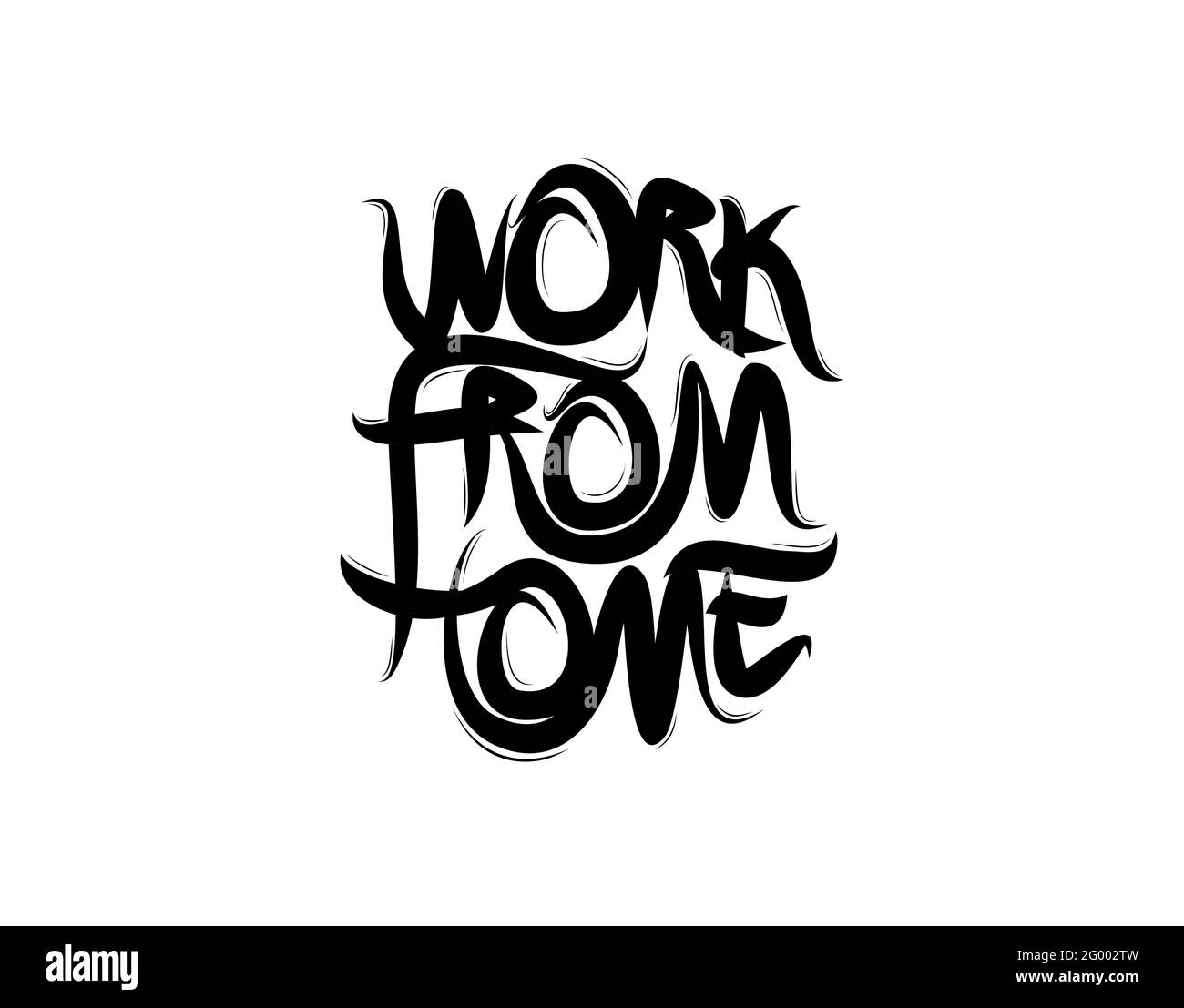 Work From Home lettering text on white background in vector ...