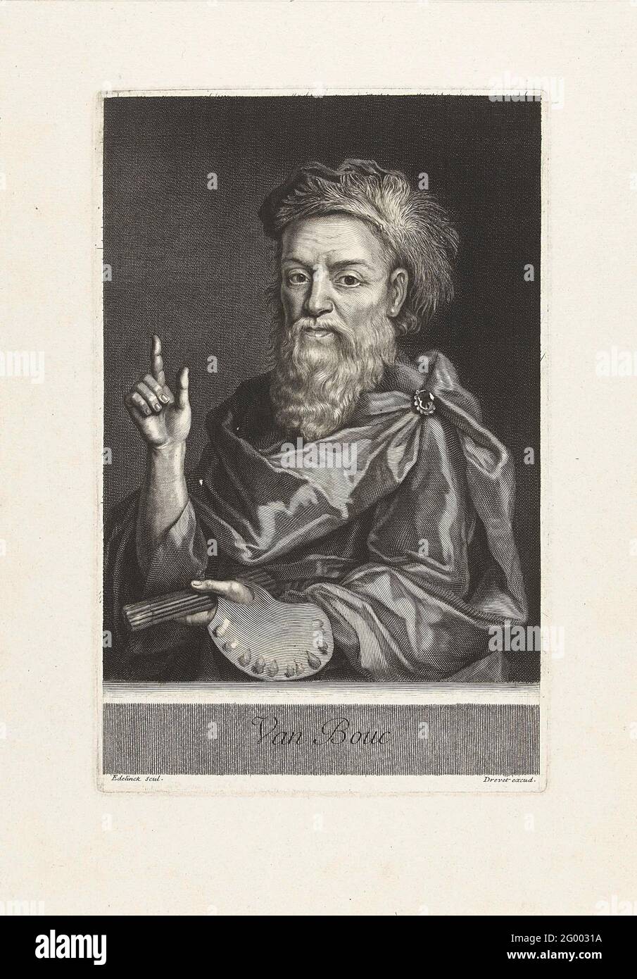 Portrait of Pierre van Bouc; David Bok. Portrait of Painter Pierre from ...