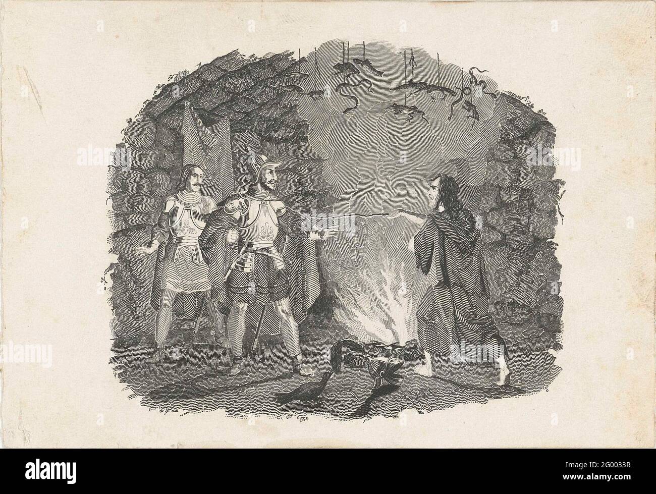 Two soldiers in the hut of an alchemist Stock Photo - Alamy