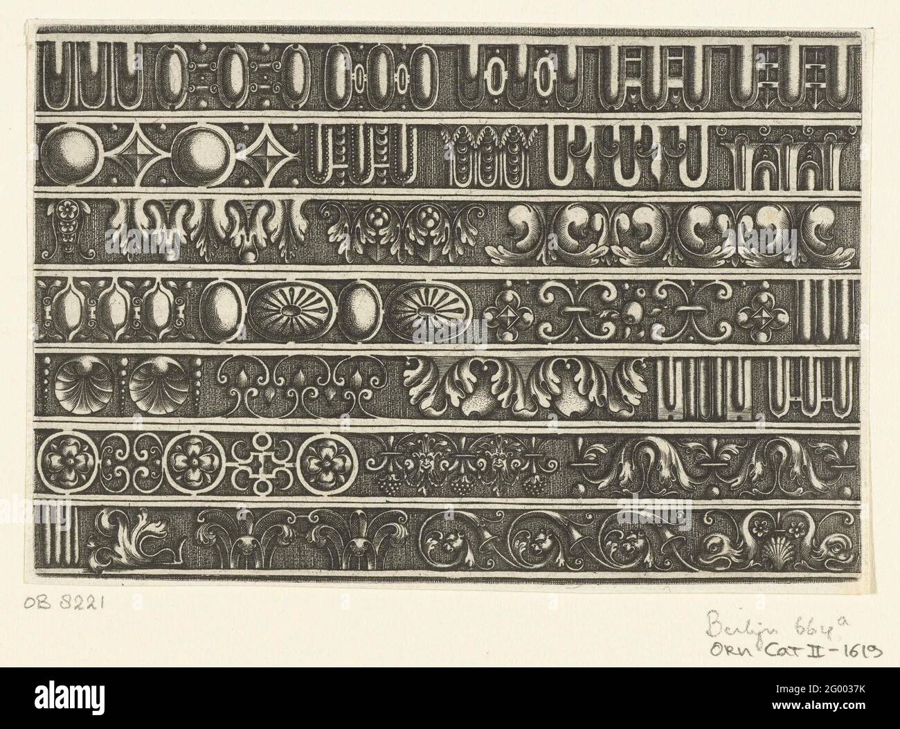 Seven Frisians with ornaments; Zierhat Boichilgen. The ornaments are ...