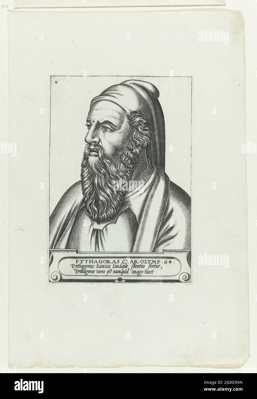 Portrait of Pythagoras; Illustration Philosophorum et Petarum Effigies ...