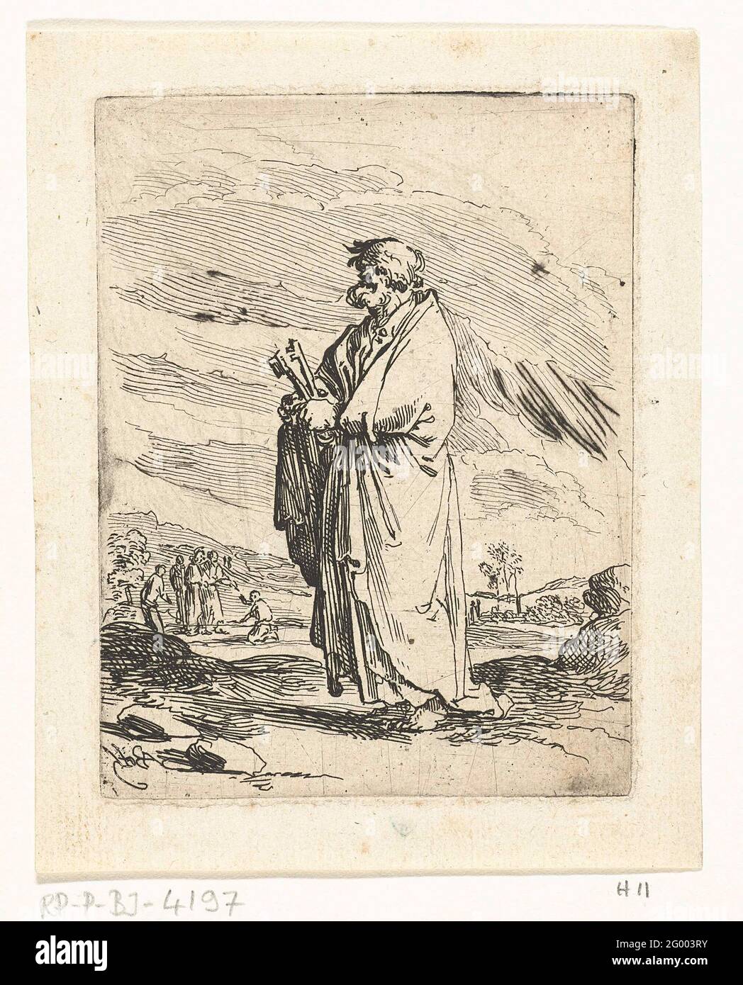 Peter; Apostles. Saint Peter with a key forest in his hands standing in ...