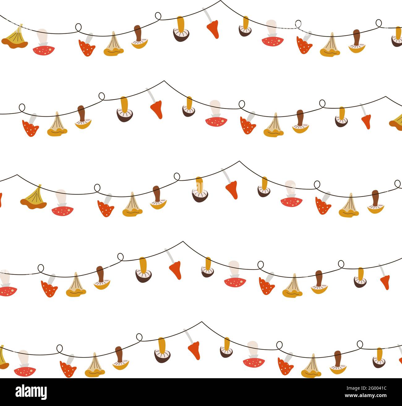 fall background in garlands with mushrooms vector Stock Vector Image ...