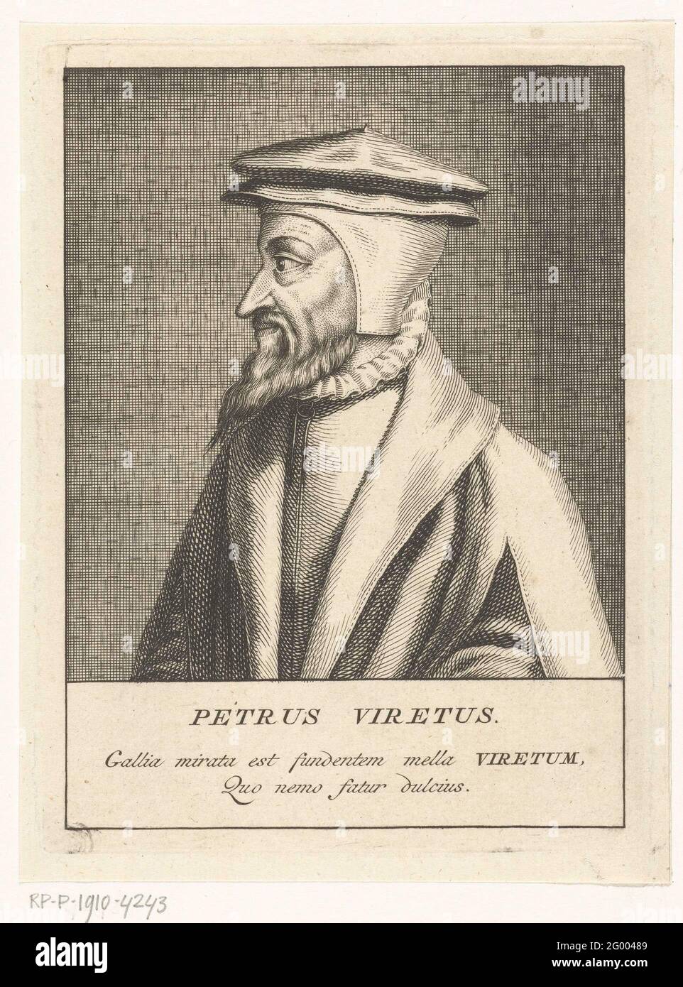 Portrait of Swiss Reformer Pierre Viret; Petrus Viretus Gallia ...