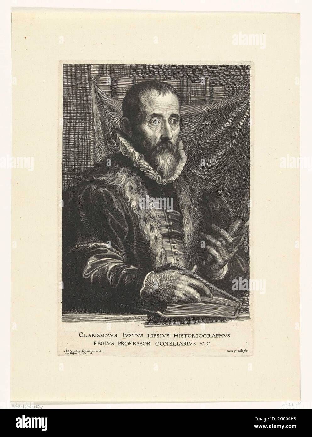 Portret van, the historian Justus Lipsius Full view; Clarissimvs Ivstvs ...