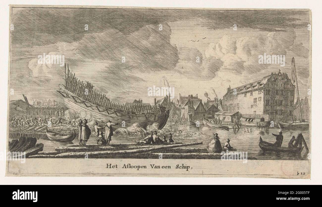 Launch of a ship; The running of a ship; Shiny ships and seals of ...