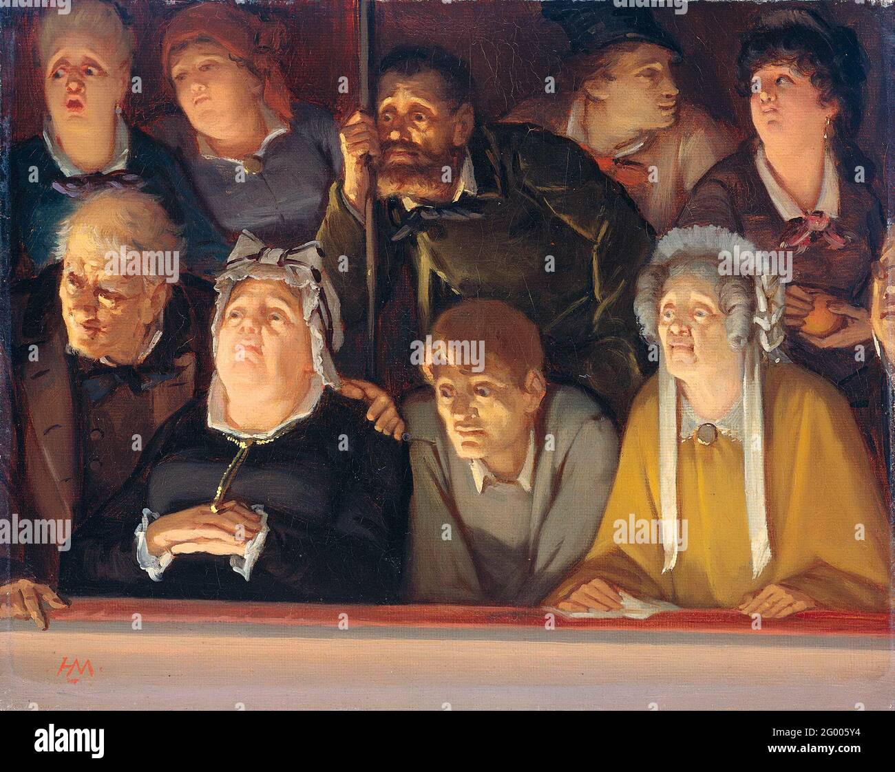 Theater audience. Theater audience. Two rows of spectators in the lodge ...