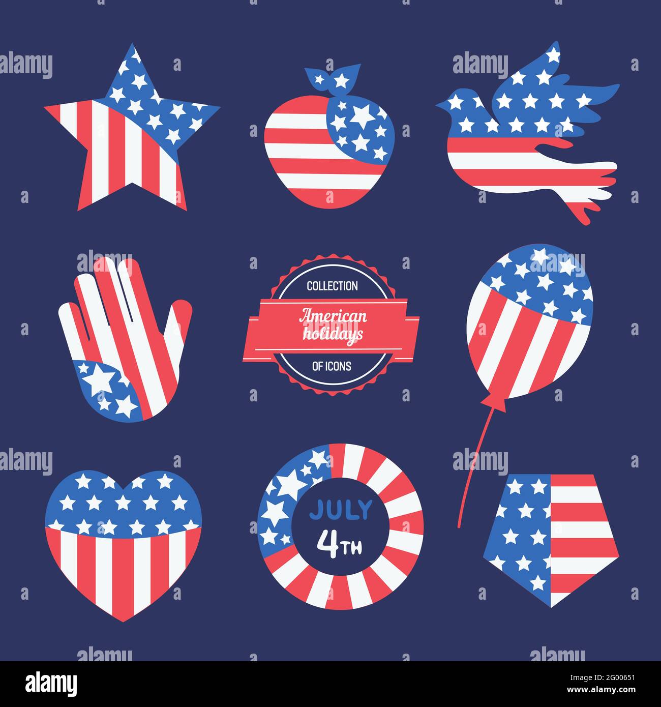 American holiday flat vector icon set Stock Vector Image & Art - Alamy