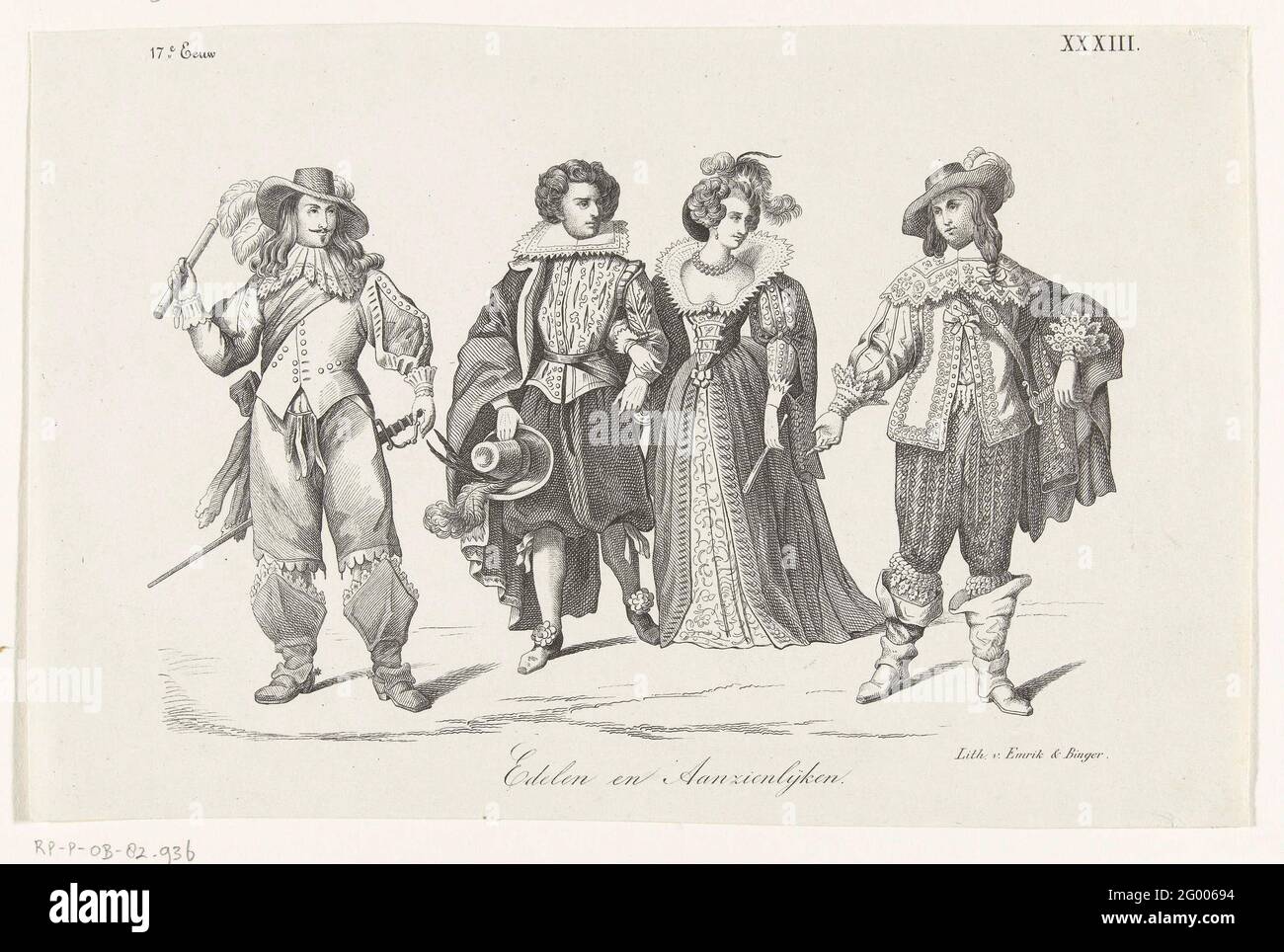 Clothing of Dutch men and women in the seventeenth century, plate ...