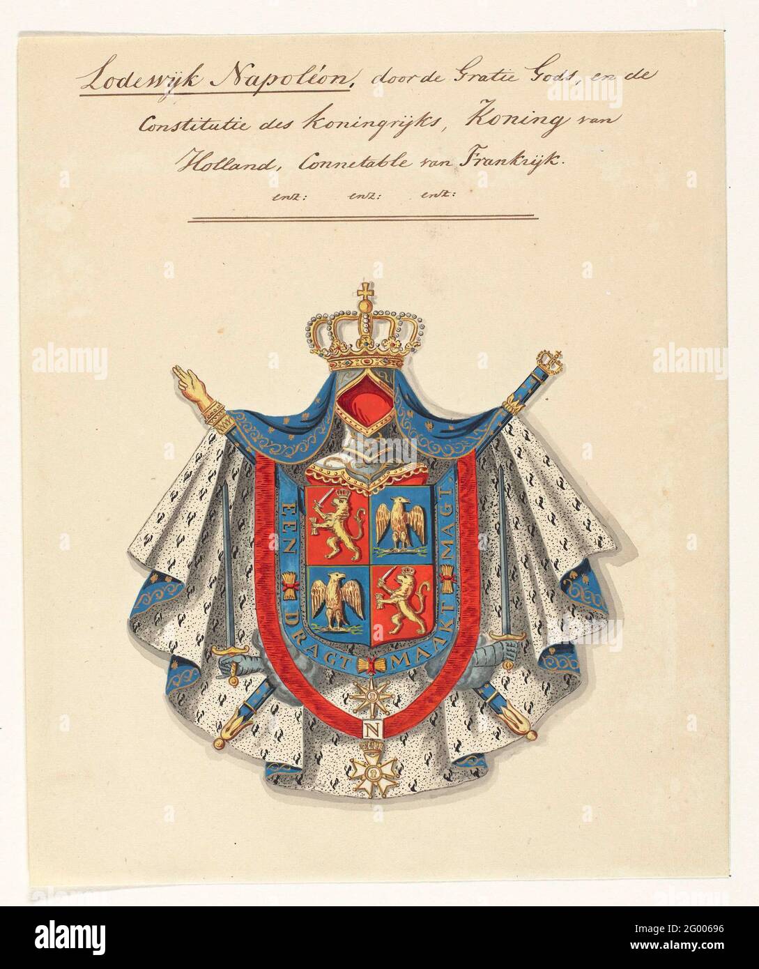 Arms composition of Lodewijk Napoleon Bonaparte Stock Photo - Alamy