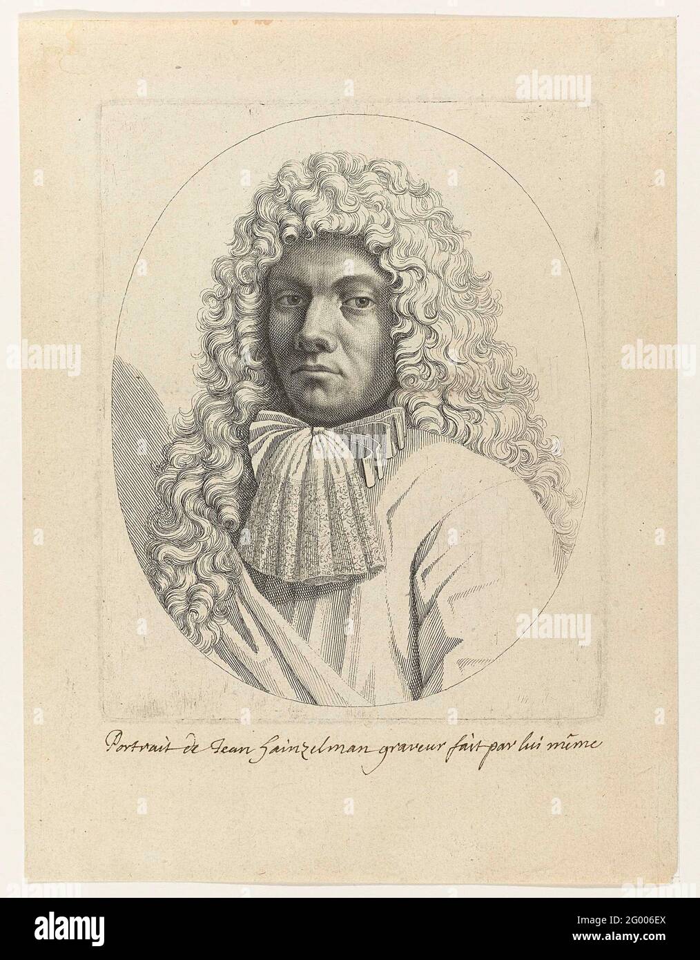 Portrait Johann Hainzelmann, possibly self-portrait. Bust with allonge ...