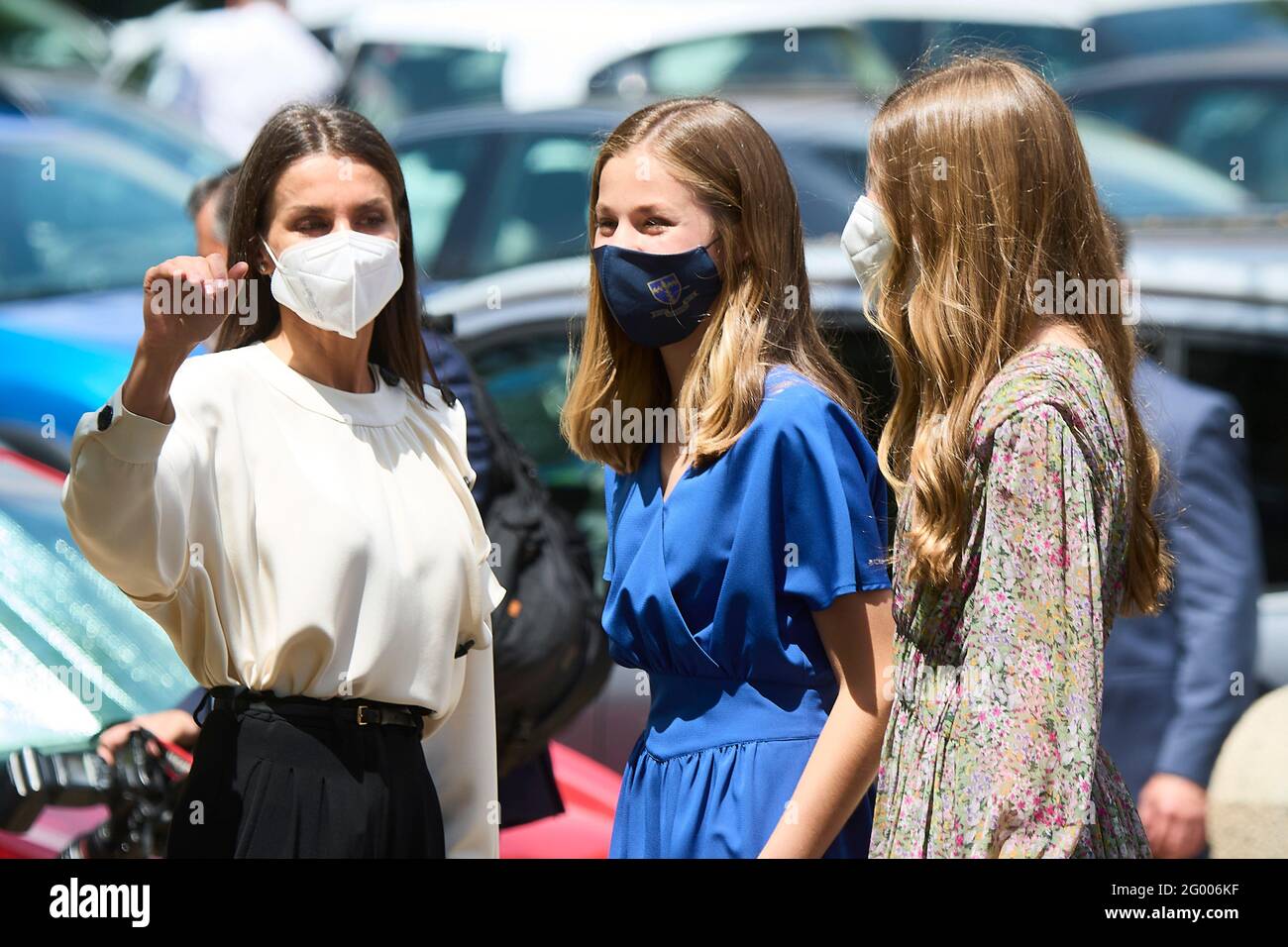 28-05-2021 Madrid Queen Letizia and Princess Leonor and Princess Sofia ...