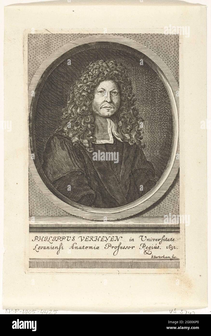 Portrait of Philip Verheyen surgeon; Philippus Verheyen in Universitate ...