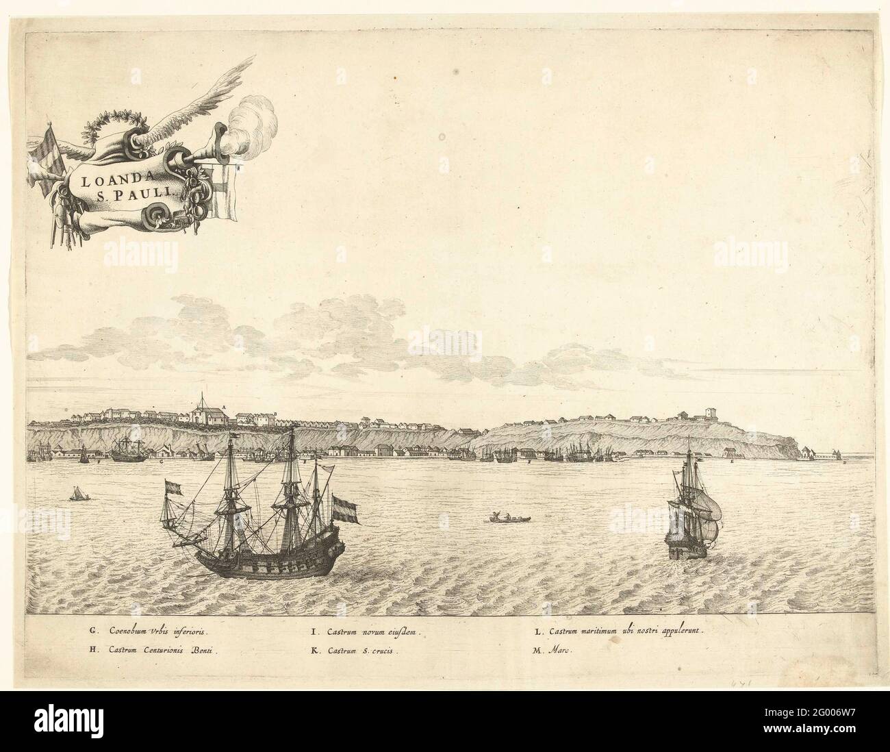 Face on luanda (right half), ca. 1641; Loanda S. Pauli. View of Luanda ...
