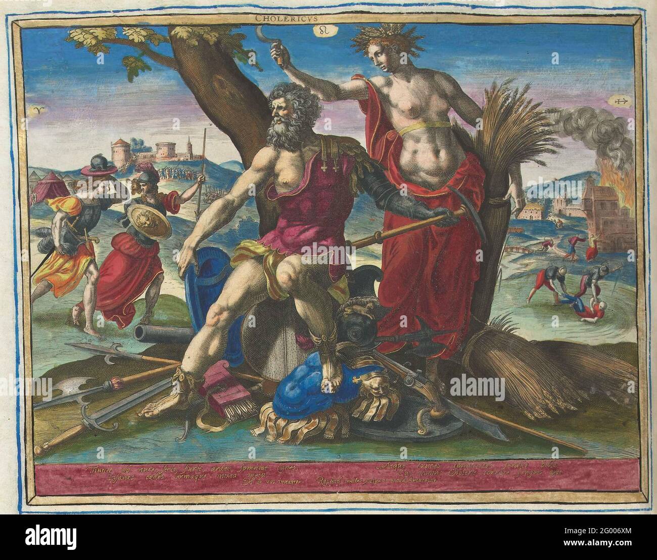 Choleric temperament; Cholericus; The four temperaments. Ceres with a ...