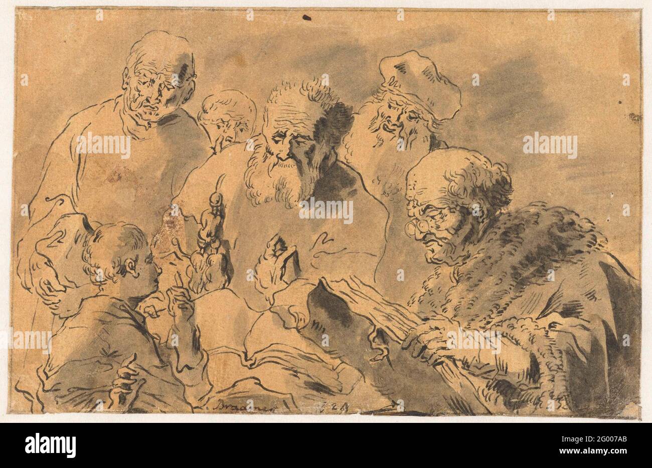 Christ and the scribes Stock Photo - Alamy