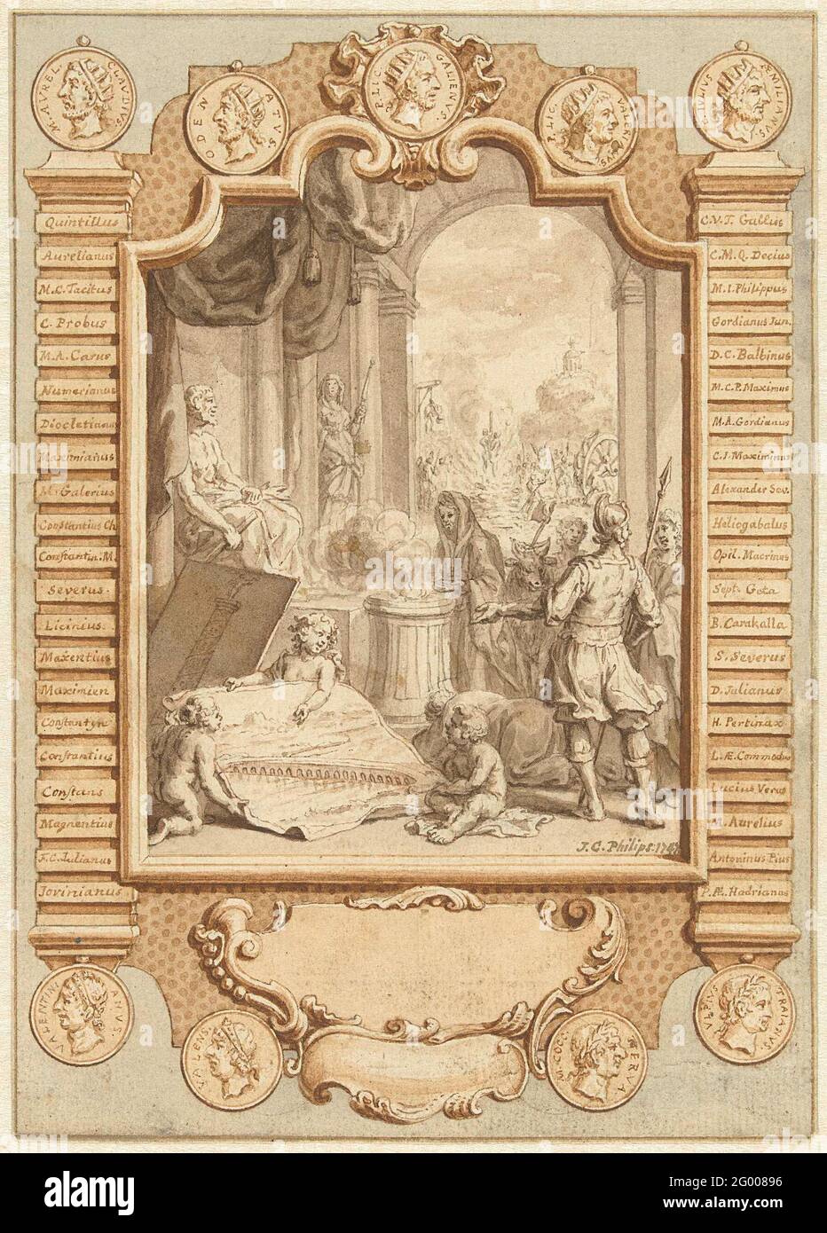 Design for title page for general history from the beginning of the ...