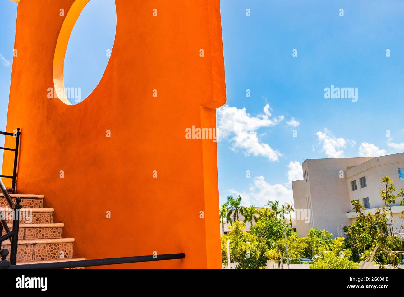 Typical orange residence hotel building architecture in Playa del ...