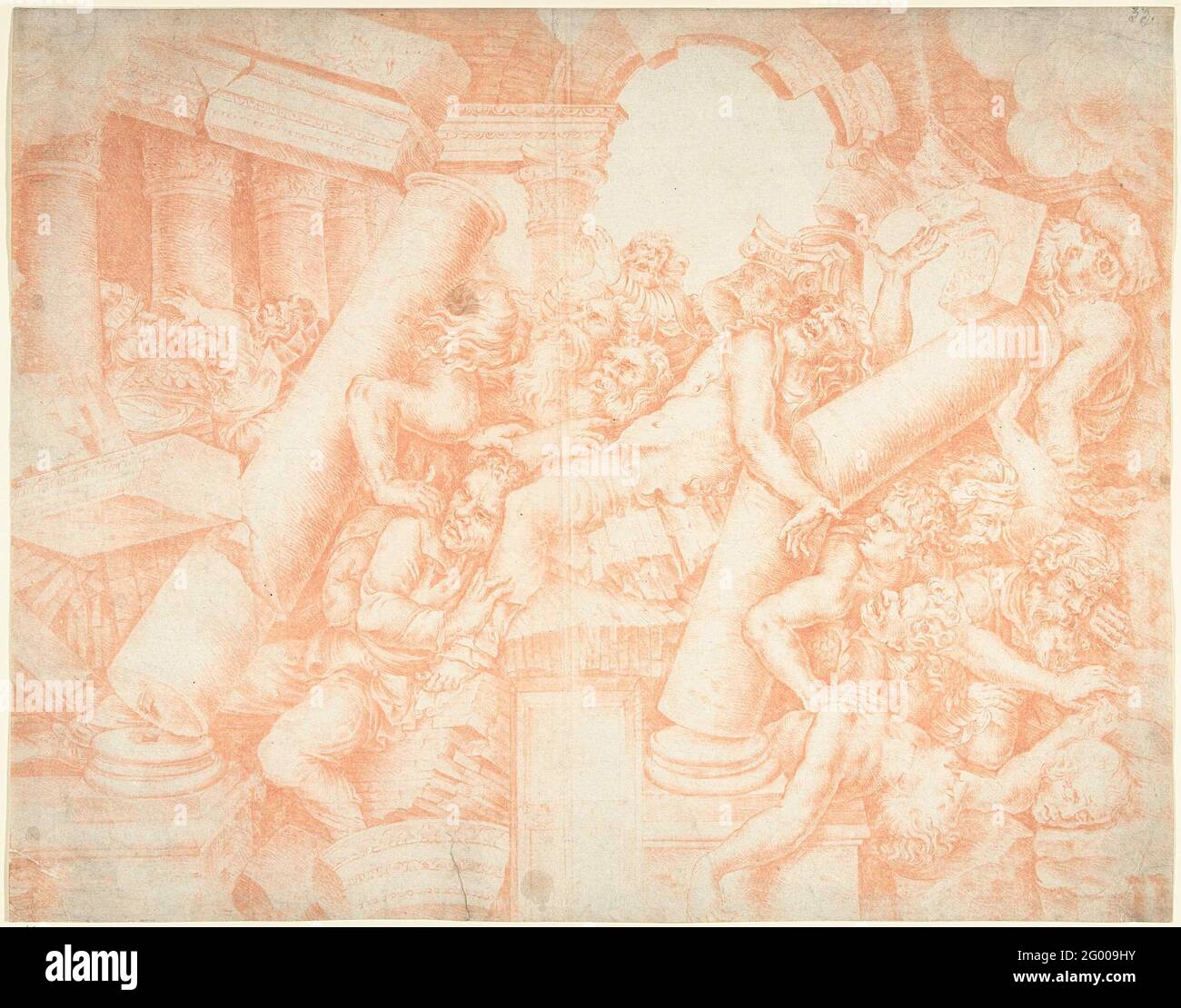 Samson destroys the temple Stock Photo - Alamy