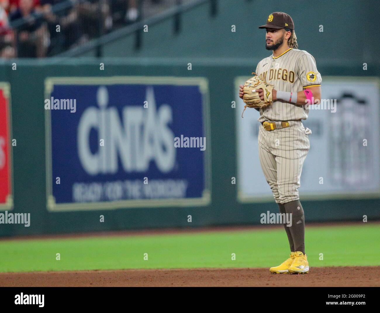 May 30, 2021: San Diego's Fernando Tatis Jr. (23) watches during a ...