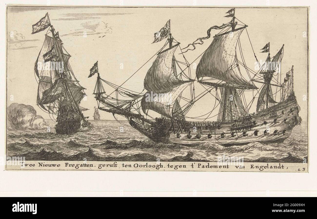 Two Dutch frigates; Two new frigates are resting at an alloogh; 't New ...