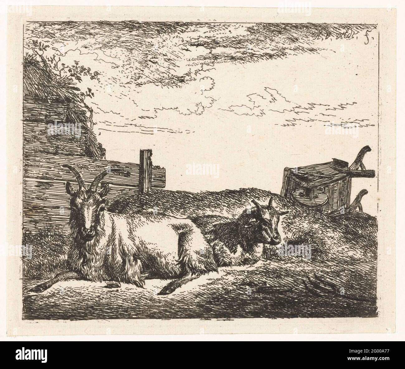 Serene scene goats grazing hi-res stock photography and images - Alamy