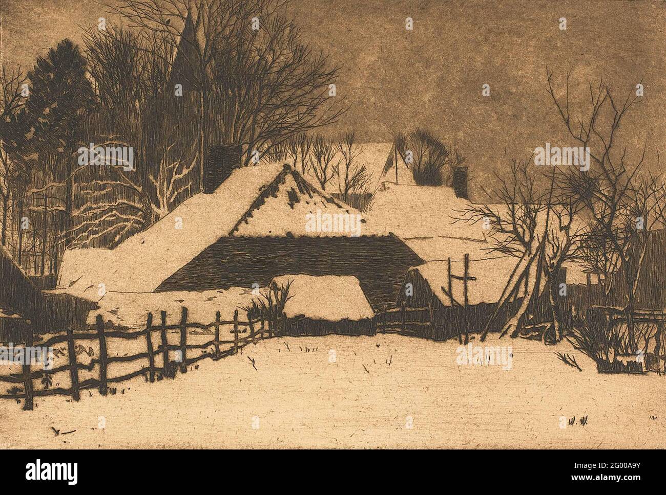 Winter evening, Ede Stock Photo - Alamy