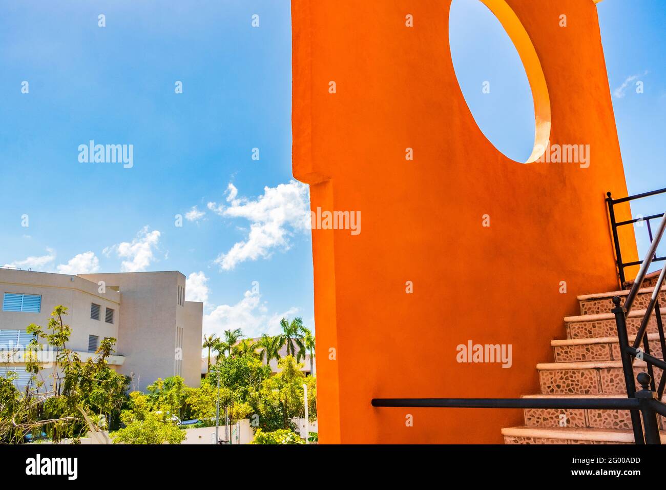 Typical orange residence hotel building architecture in Playa del ...