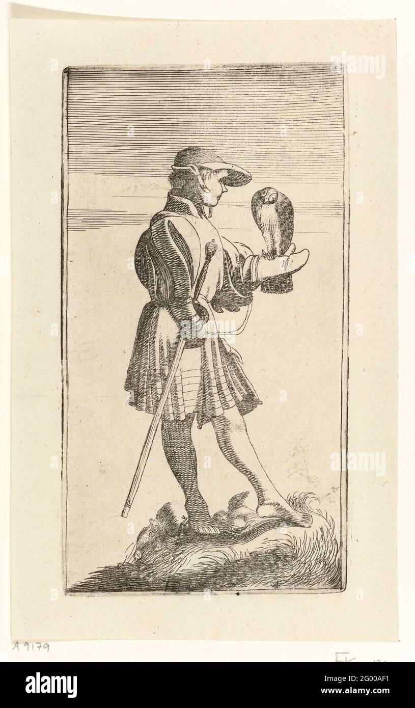 Falconer, right; Falconers. Falconer with falcon on his left arm ...