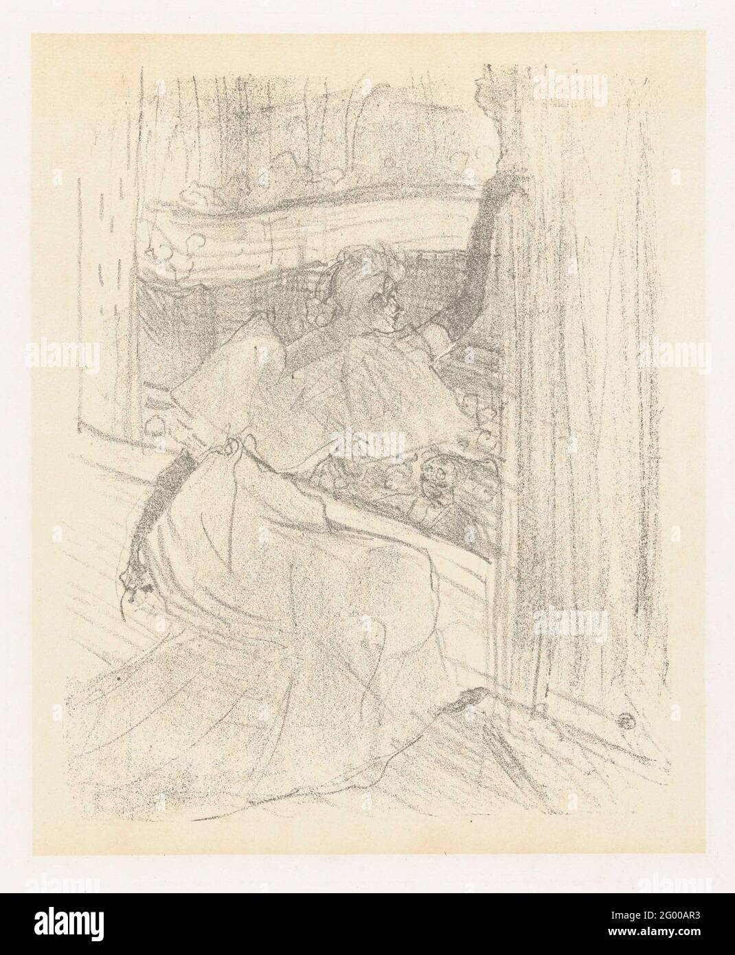 Portrait of actress Yvette Guilbert bending for the public; Yvette ...