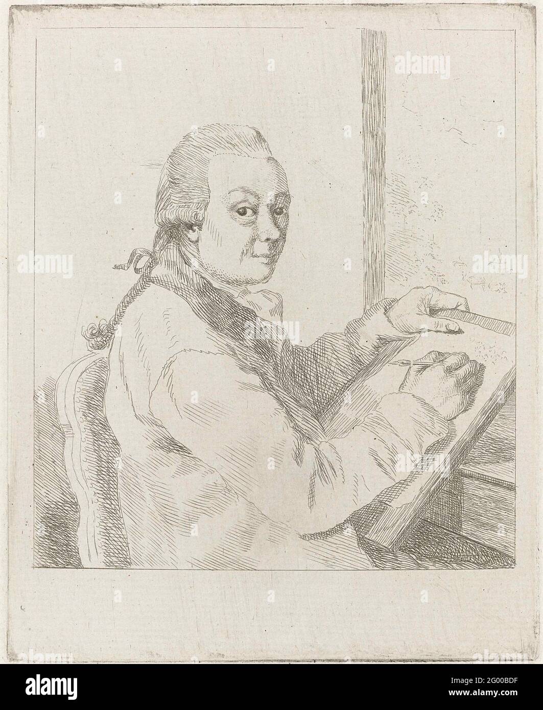 Portrait of the artist Johannes Janson, signing. Johannes Janson ...