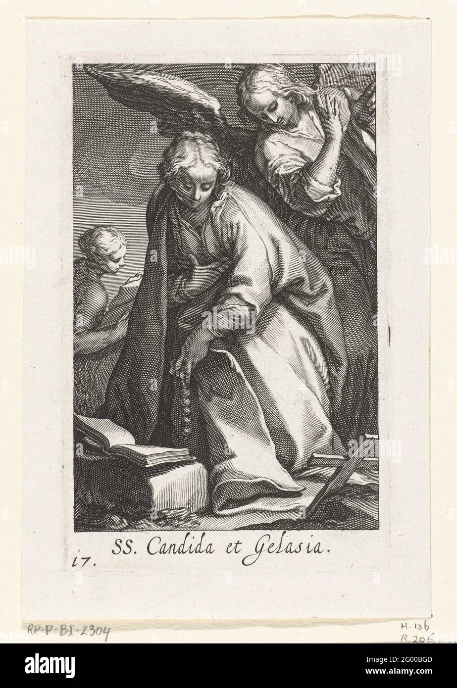 Saint Candida and Saint Gelasia as an angless with angel; SS. Candida ...