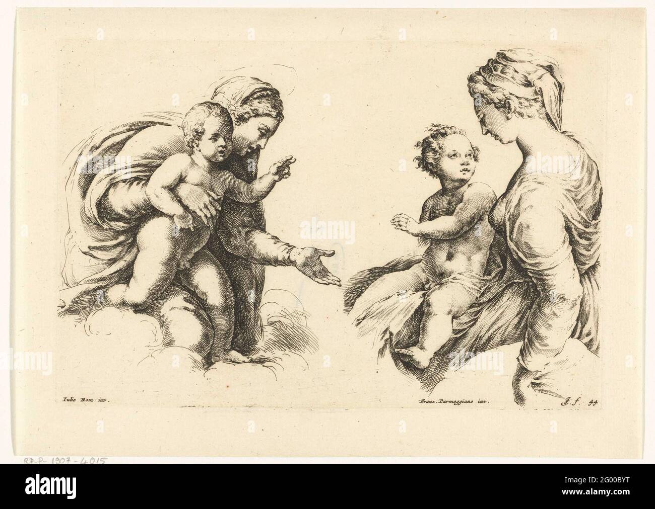 Twice Maria with child; Paradigmata Graphics variorum artificum. Left ...
